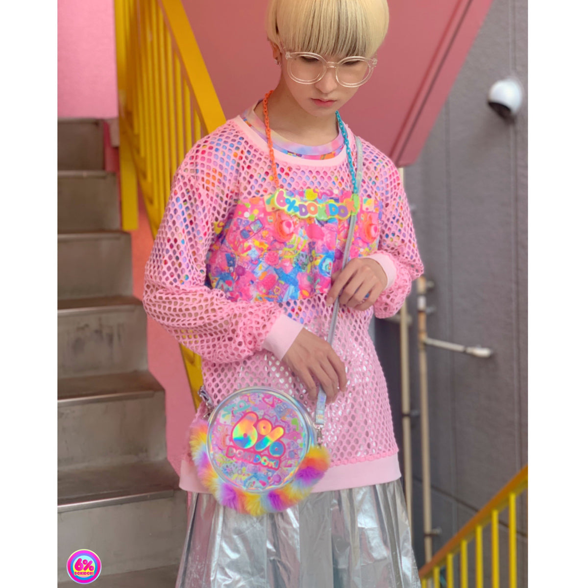 6% Logo Purse/Primal Pop Pastel | 6%DOKIDOKI WORLDWIDE WEB SHOP